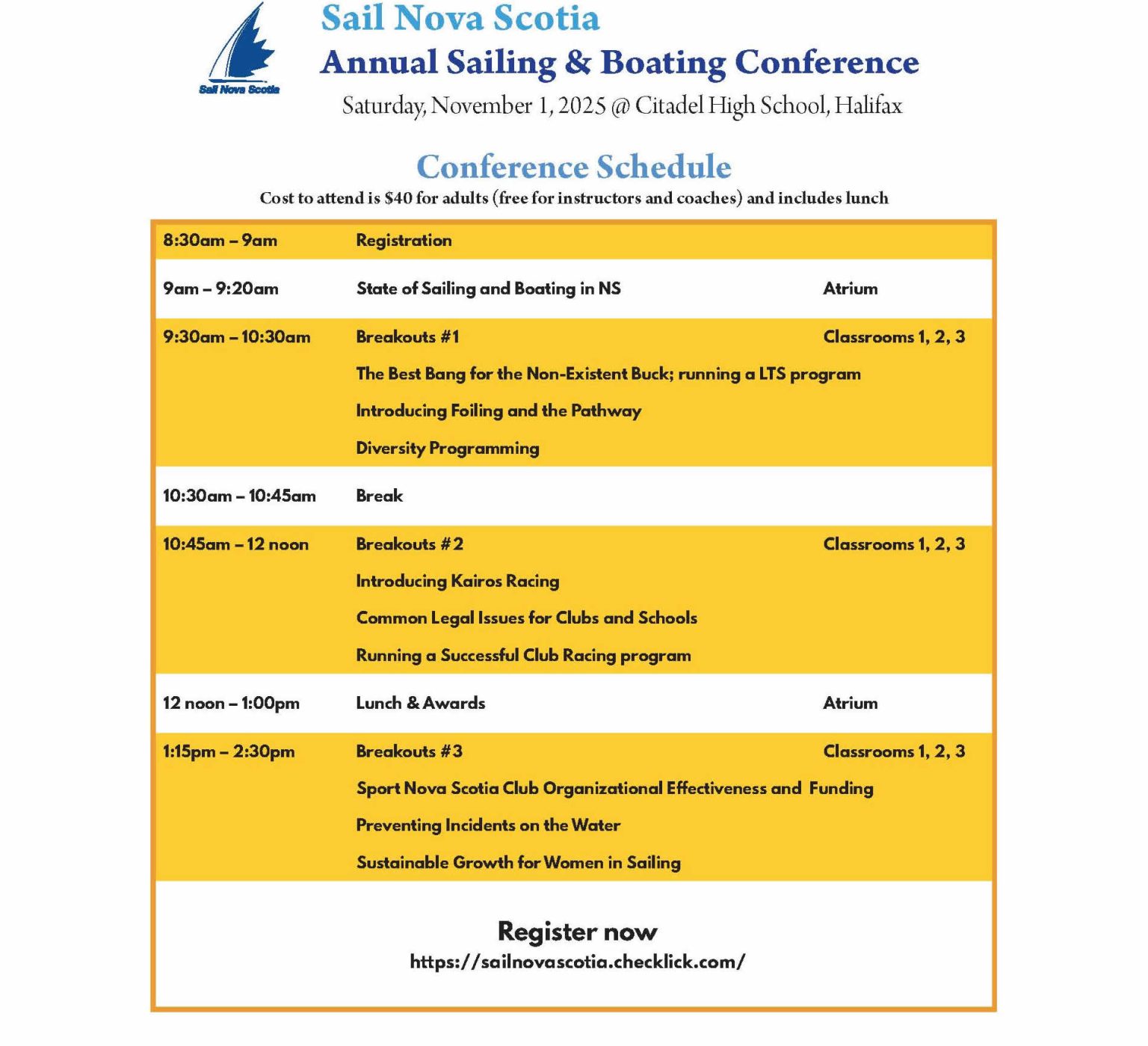 Sailing & Boating Conference Set for November 1 - Sail Nova Scotia